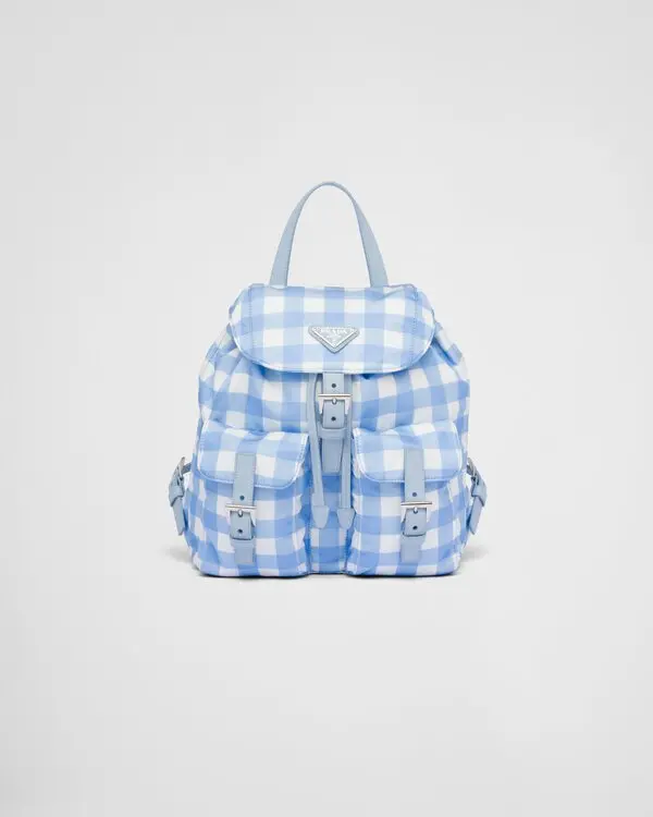 Prada Small Printed Re-Nylon Backpack - Light Blue | Editorialist